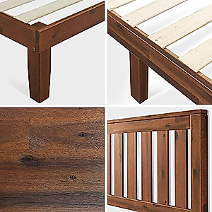 ZINUS Vivek Wood Platform Bed Frame with Headboard, Solid Wood Foundation with Wood Slat Support, No Box Spring Needed, Easy Assembly, Twin