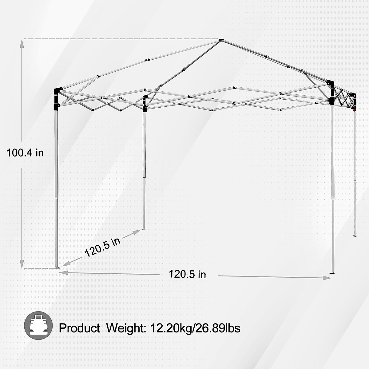 Smartxchoices Pop Up Canopy Tent - 10 x 10 FT Instant Outdoor Canopy with Wheeled Carry Bag, 4 Ropes, Straight Legs, Stakes,Height Adjustable Outdoor Tent Sun Protection Beach Shelter