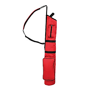 Orlimar Sunday Golf Bag, Small Red Lightweight Foldable Carry Walking Golf Club Travel Bag for a Few Clubs, Range, Men & Women with 2 Way Divider Top 2 Zippered Pockets Sling Shoulder Strap