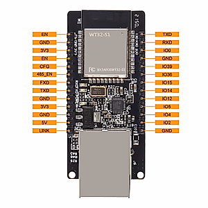 DWEII 2 Pack WT32-ETH01 ESP32 Module Ethernet WiFi Bluetooth Development Board WT32-ETH01 Embedded Serial Port to Ethernet Converter Serial to WiFi&Bluetooth MCU Module