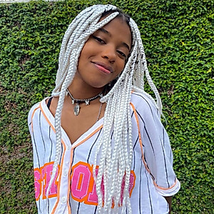 Leticia White Braiding Hair Pre stretched Kanekalon prestretched Braiding Hair Ez Braid Hypoallergenic Synthetic Box Braiding Hair Extensions 26 Inch