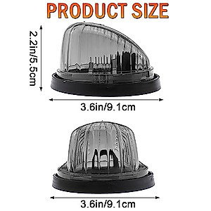 GLOFE Roof Running Cab Marker Light Smoked Cover Lens/Base and Green T10 LED Bulbs Compatible with 1977-1987 C/K Series Suburban and Blazer Pickup Truck, Enhances Safety and Visibility