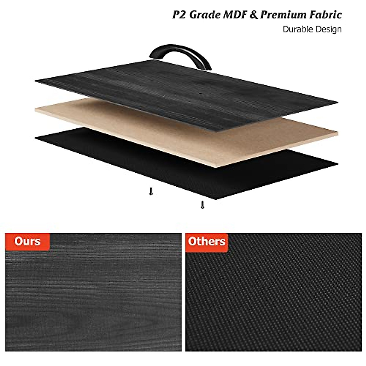 Nicehill Dresser for Bedroom with 10 Drawers, Storage Drawer Organizer, Tall Chest of Drawers for Closet, Clothes, Kids, Baby, Living Room, Wood Board, Fabric Drawers(Black Wood Grain)