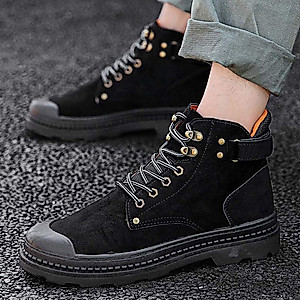 Fheaven Men's Plus Waterproof Hiking Boot Breathable Winter Plus Velvet Warm Casual Sneakers Outdoor Hiking Shoe