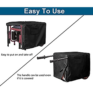 WOMACO Generator Covers Waterproof Dustproof Heavy Duty Universal Durable Portable Outdoor Generator Cover Protector for 2200-5000 Watt Generators (32”L x 24”W x 24”H, Black)