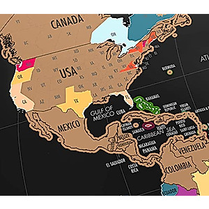 Landmass - 17 x 24 Inches Scratch Off Map Of The World Poster - Scratch Off World Map Print - Wall Art - Deluxe Travel Tracker Map - Gift Idea - Gift For Travelers