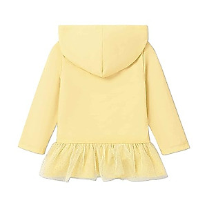 Disney Princess Toddler Girl Zip Up Hoodies Long-sleeve Pullover Sweatshirt Top, Yellow, 3T