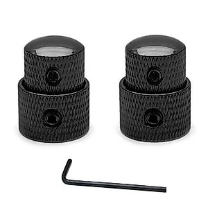 SAPHUE Guitar Dual Concentric Stacked Control Knobs Sets Metal with Wrench Replacement for Electric Guitar Bass 2 Sets