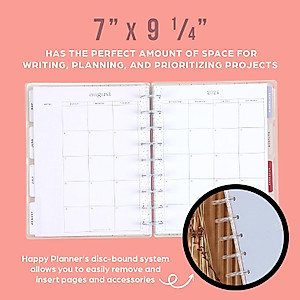 Happy Planner Disc-Bound 12-Month Planner, January 2024–December 2024 Daily, Weekly, Monthly Planner, Classic Size, Faith Layout, Peony & Sky Theme, 7 Inches by 9 3/4 Inches