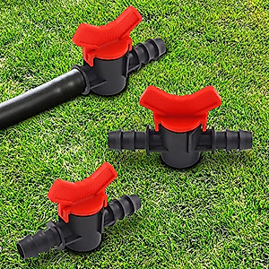 Moicstiy 6Pcs 1/2 Inch Drip Irrigation Switch Valve 16mm Ball Valve Shut-Off Switch Tubing Coupling Valve with Hose Barb for Agricultura Garden