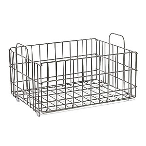 Atlantic System 4 Tier Cart-Wide Mobile Storage, Interchange Shelves and Baskets, Powder-Coated Steel Frame PN in White & Modular Cart System Wire Storage Basket