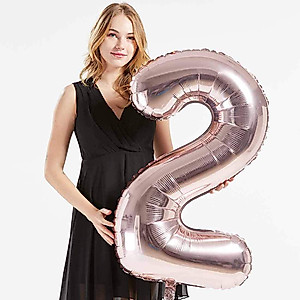 40inch Rose Gold Foil 29 Helium Jumbo Digital Number Balloons, 29th Birthday Decoration for Girls or Boys,29 Birthday Party Supplies