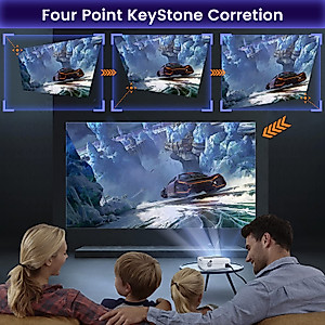 CHIMOCEE 5G WiFi Projector, 9500 Lumens Native 1080P Full HD, Outdoor&Commercial Movie with Speakers, Compatible HDMI/USB/TF/Android/iOS, [100''Screen Included], WHITE, p6-1