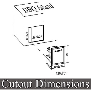 WHISTLER Outdoor Kitchen Trash Drawer with Trash Bin Pull Out Drawers for Kitchen Cabinets, 16.5" Lx22 Wx22 H, 304 Stainless Steel, Brushed, Durable & Easy to Clean
