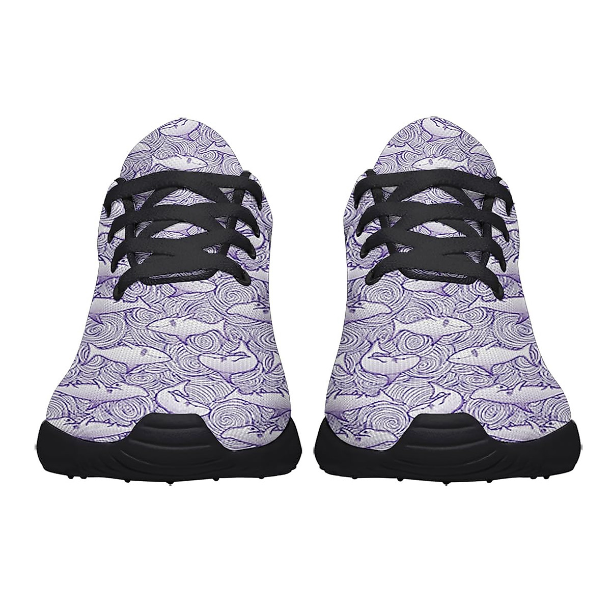 Women Men Cute Sharks Shoes Personalited Running Shoes Athletic Tennis Sneakers Gifts for Girl Boy Black Size 12