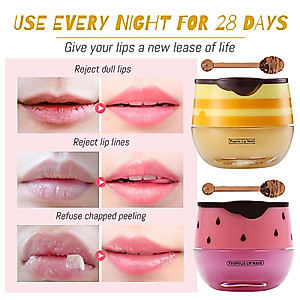 Balm Lip Balm Honey Pot, Propolis Lip Balm, Strawberry Mask, Moisturizing Lip Balm Sleeping Lip Mask Hydrating, Lip Scrubs Exfoliator