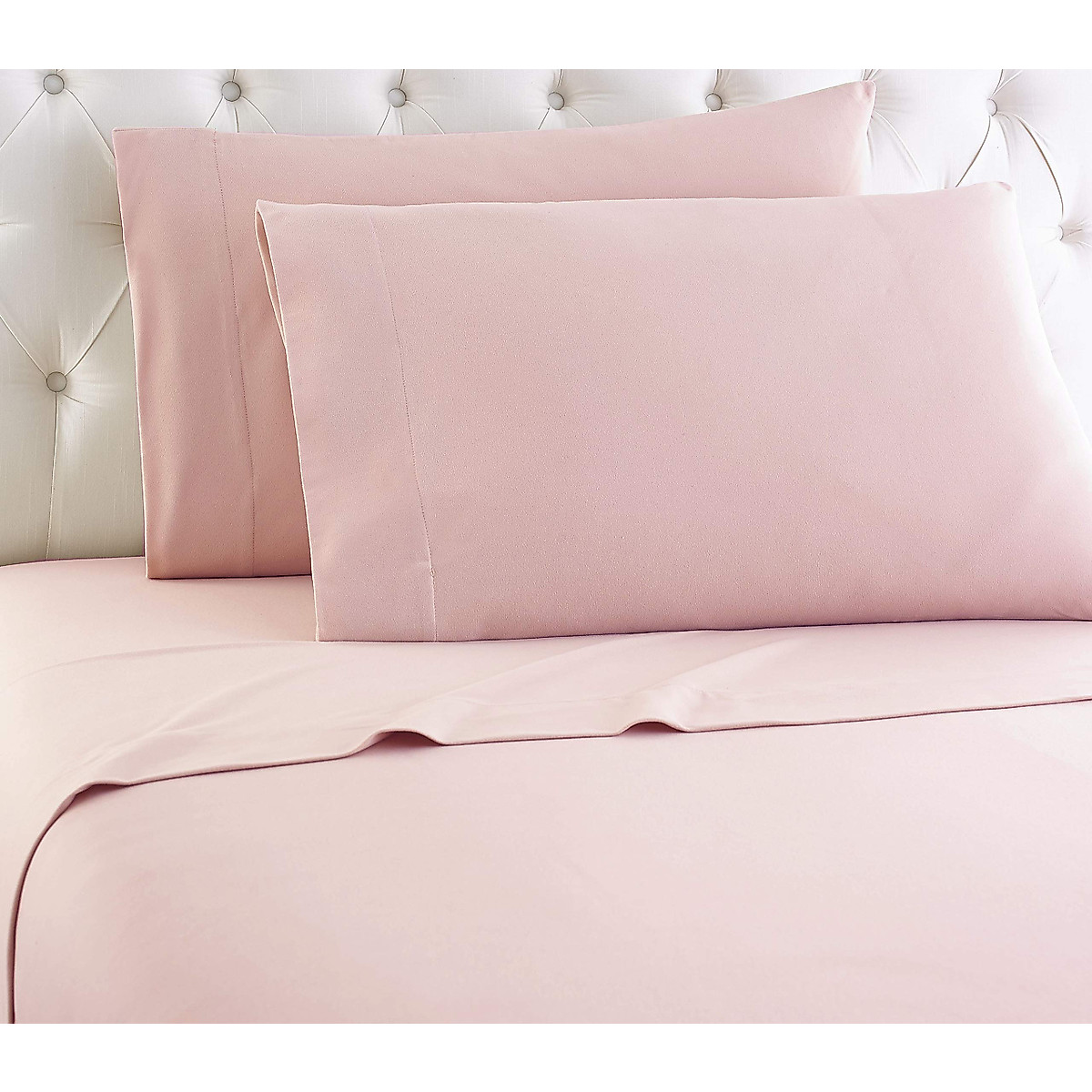 Thermee Micro Flannel Sheets Set, California King-Size Sheet Set, 18" Deep Pocket, Cali. King Sheets Fit Large Mattresses, Easy Wash, No Pill, 2 King Pillowcases, Bed Sheets, Soft Sheet-Cherry Blossom