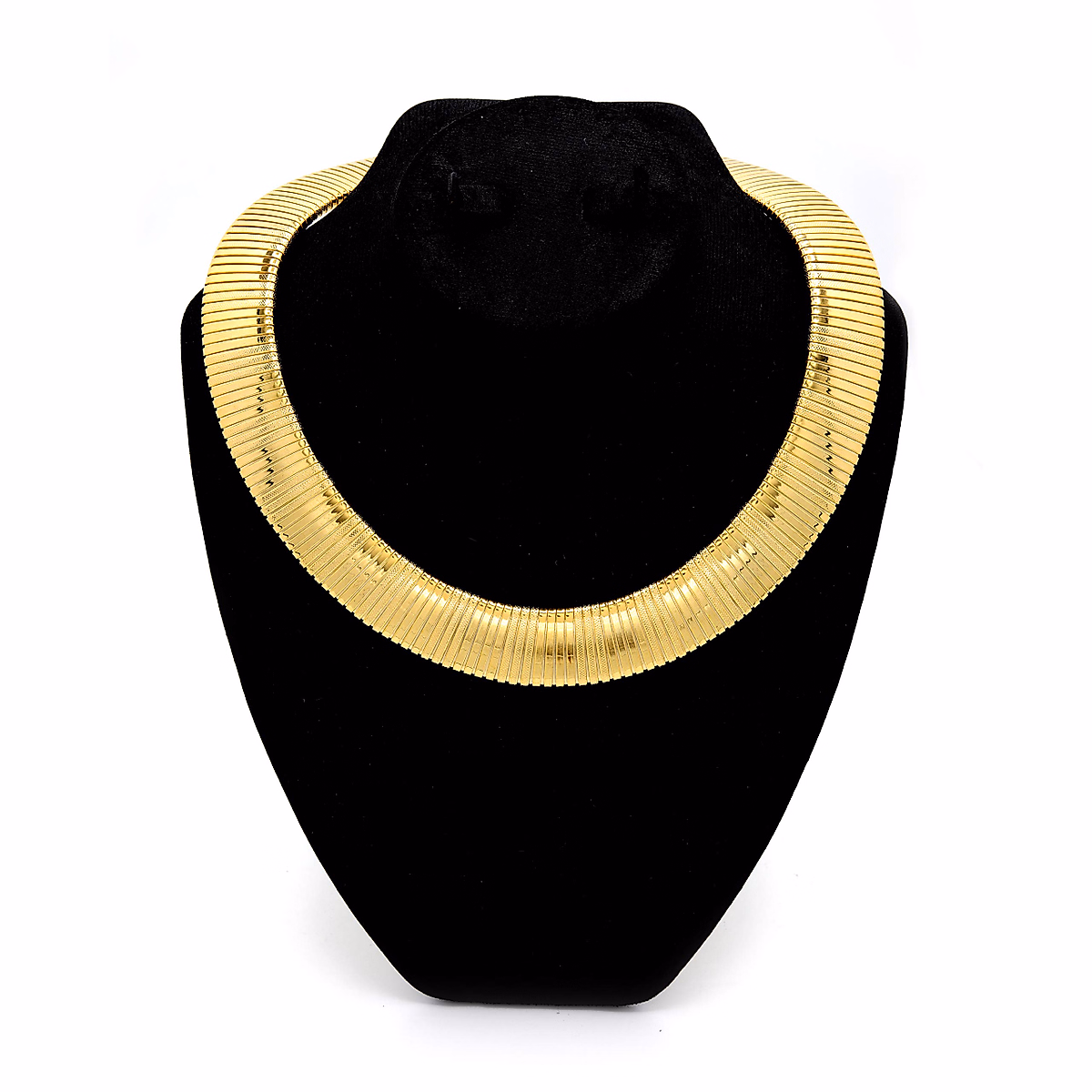 Marshal Metal Fashion Necklace 18K Gold Plated Brass Omega Choker Necklace (NK180G(18mm))