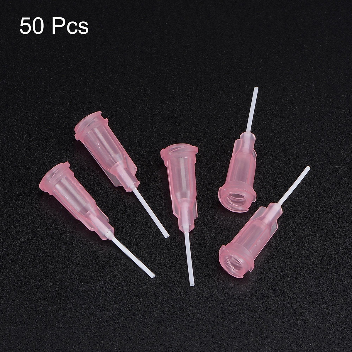 uxcell 50 Pcs 20G Plastic Dispensing Needles, 1/2" PP Glue Needle Tube Blunt Luer Lock Tips with PP Flexible Needle for Liquid Glue Gun, Pink