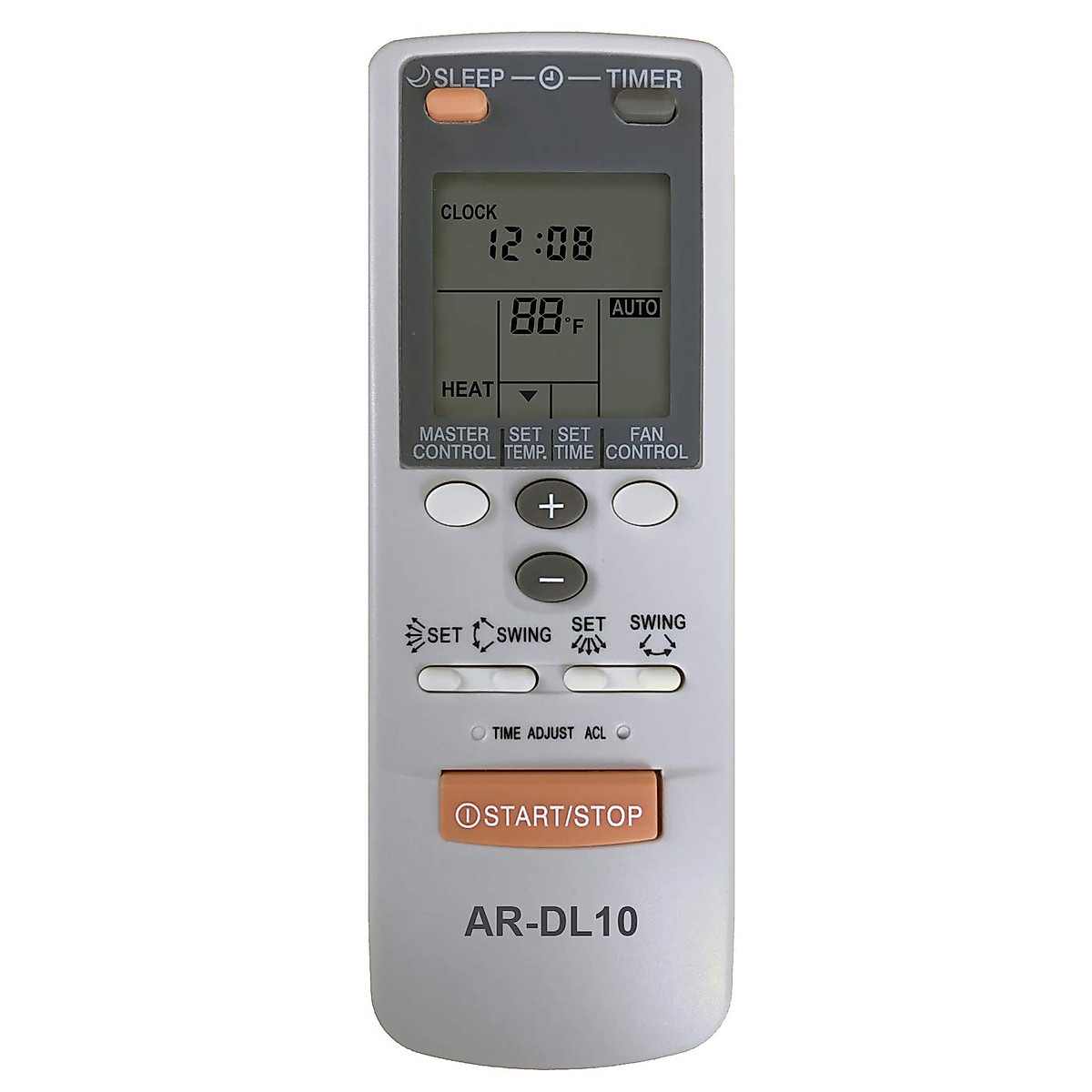 RCECAOSHAN Replacement for Fujitsu Air Conditioner Remote Control for Model AR-DL10 AR-DL12 ASU18C1 ASU18R1 ASU24C1 ASU24R1 ASU30C1 ASU18T ABU22 ABU30 ABU36 (Display in Fahrenheit Only)
