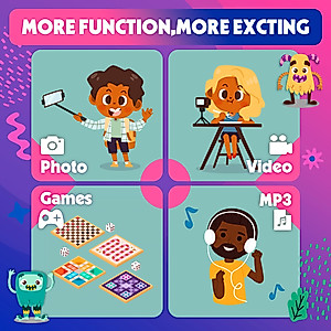 Kids Camera for Boys and Girls - BELLOCHIDDO Toddler Camera for Kids Toy Gift, Children Camera Christmas Birthday Gifts for Age 3-8 with 32GB SD Card, Selfie Camera Recorder 1080P IPS 2 Inch(Blue)