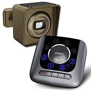 Chtoocy Long Range 2800 ft Solar Wireless Driveway Alarm Outdoor Weather Resistant Motion Sensor & Detector-Security Alert System-Monitor & Protect Outside Property