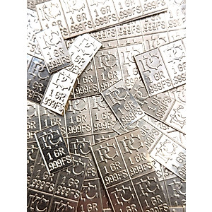 6 One Gram Pure Silver Bullion Bar Divides to 15 One Grain Bars .999 Fine Silver Snaps Apart to Individual 1 Grain Ingots