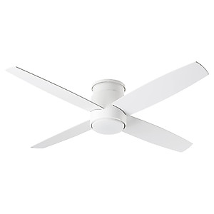 LUZAIRE DESIGN Oxygen 3-102-6 | Oslo 52" Four Blade Hugger I Modern Ceiling Fan – White | Three Speed Reversible Motor With Optional Remote Control | Damp-Rated (52 Inch, White)