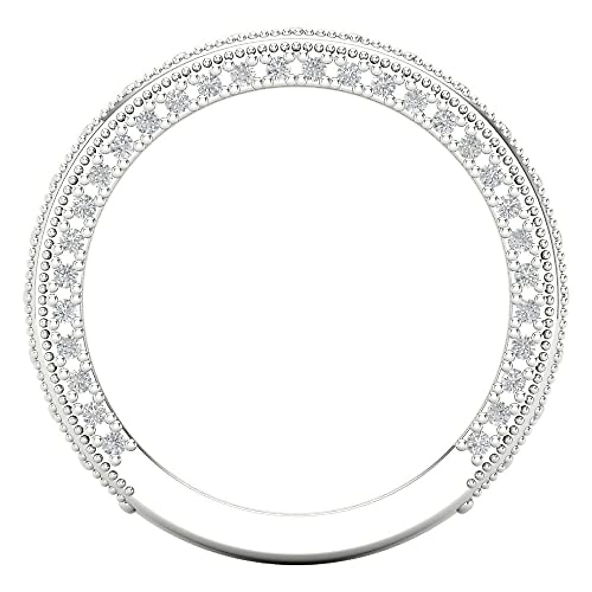 1.44 ct Round Cut Clear Simulated Diamond 14k White Gold Eternity Wedding Engagement Promise anniversary Band Sz 4.5