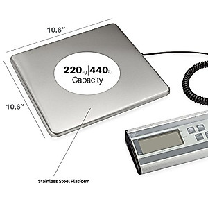 Smart Weigh 440lbs x 6 oz. Digital Heavy Duty Shipping and Postal Scale, with Durable Stainless Steel Large Platform, UPS USPS Post Office Postal Scale and Luggage Scale