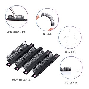 DF Lash Extension Volume Lashes Extension 0.05 CC Curl 15-20mm Mixed Tray Individual lash Extensions Classic Lash Extensions Soft Matte Black Single Eyelashes Professional Salon Use