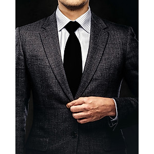 boxed-gifts Clip on Ties for Men - Premium Black Solid Color Clip on Tie