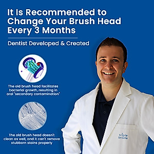 Compatible with Philips Sonicare® ONLY- Three Headed Replacement Toothbrush Heads - Fits ONLY Sonicare Models: DiamondClean, Flexcare+, HealthyWhite+, 2 Series Plaque Control (Soft Bristles - 3 Pack)