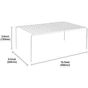 ARCCI Kitchen Cabinet Shelf Organizer Set of 3, Large (15.7 x 9.4 inch) Rustproof Metal Wire Pantry Storage Shelves, Dish Plate Racks for Cabinets, Freezer, Counter, Cupboard Organizers and Storage