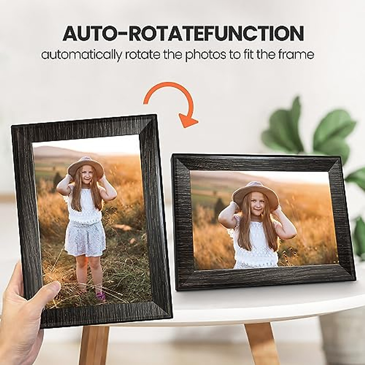 10.1 inch WiFi Digital Picture Frame with 64GB Storage(Built in 32GB and 32GB SD Card), 1280 * 800 IPS HD Touch Screen Electronic Smart Digital Photo Frame, Easy to Share Photos and Videos