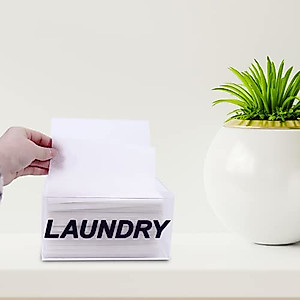 NOKI Dryer Sheets Holder, Clear Acrylic Dryer Sheet Dispenser with Lid, Laundry Powder & Detergent Pod Container for Laundry Room Decor