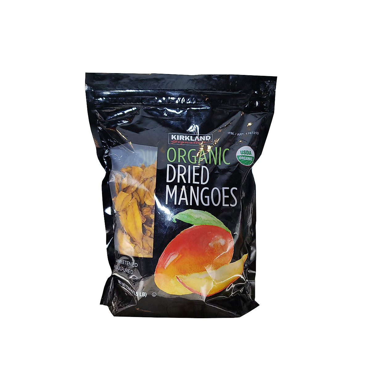 Kirkland Organic Dried Mangoes Unsweetened 2.5LB Bag