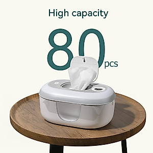 Babelio Baby Wipe Warmer with Night Light, Wet Wipes Dispenser for Baby Wipes with Temperature Display and Large Capacity
