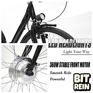 Adult Electric Trikes 24 inch Three-Wheeled Bicycles Cruise 36V 12AH Removable Lithium Battery, Battery Life, Large Basket for Adults Seniors Elderly Exercise Bike (BB2)