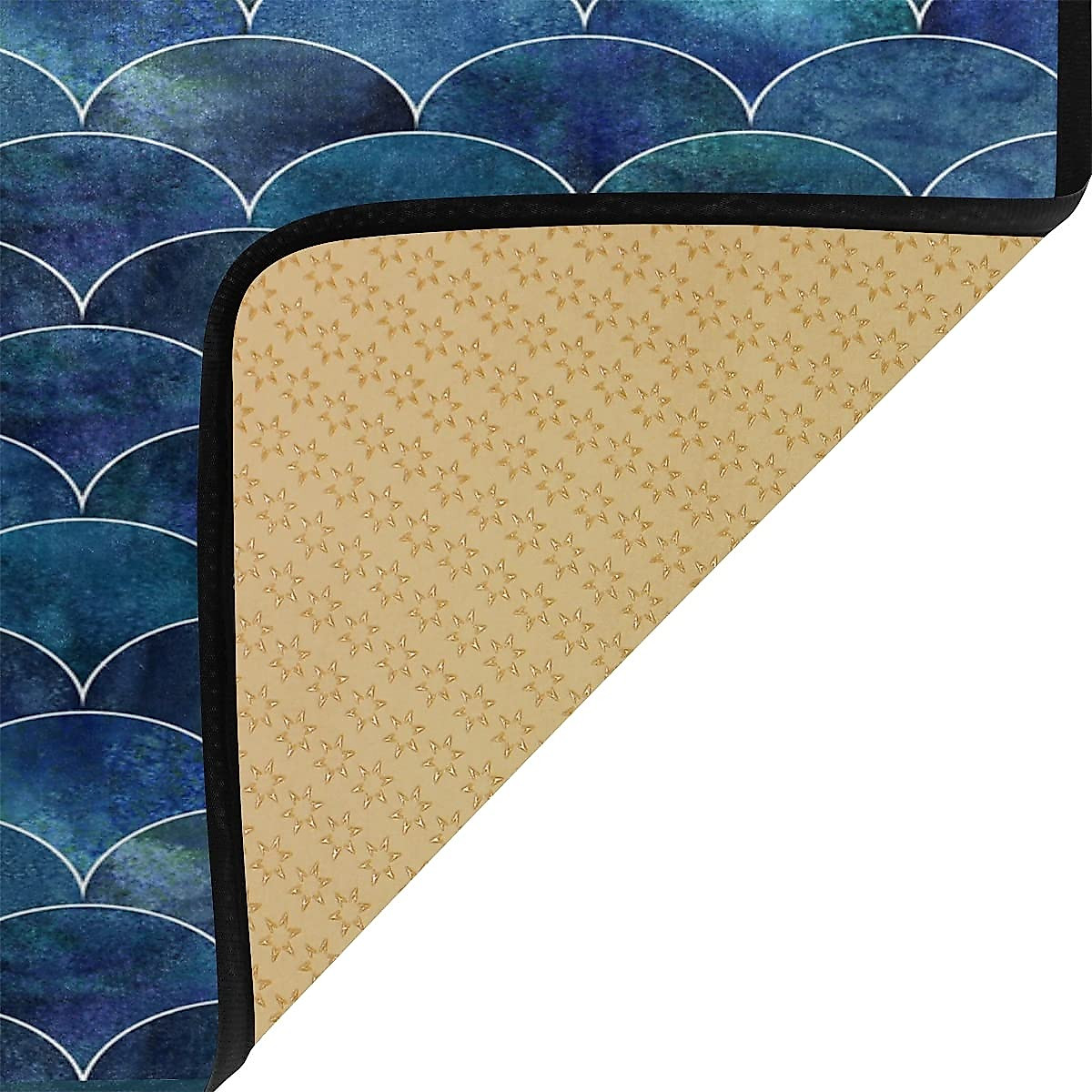 Kitchen Rugs Fish Mermaid Scales Non-Slip Kitchen Mats Bath Runner Rug Doormats Area Mat Rugs Carpet for Home Decor 39" X 20"