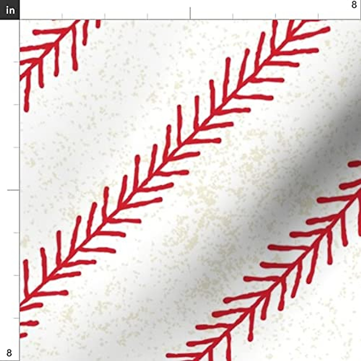 Spoonflower Fabric - Baseball, Stitch, Sport, Ball, Kids, Classic, American, Summer, Game, Printed on Petal Signature Cotton Fabric by The Yard - Sewing Quilting Apparel Crafts Decor