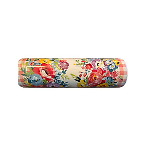 Pioneer Woman Sweet Romance Vintage Ceramic Rolling Pin with PW Dough Cutter, Brown