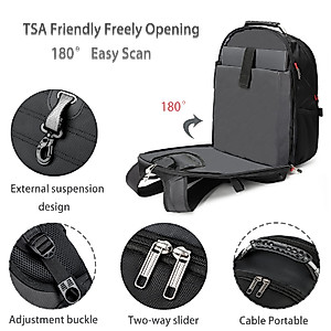 JeeLeeko Travel Backpack For Men 17 Inch Laptop Backpack Extra Large Business Work Bag for Men Women Anti Theft with USB Charging Port Water Resistant College School Bookbag Carry on Backpack 45L