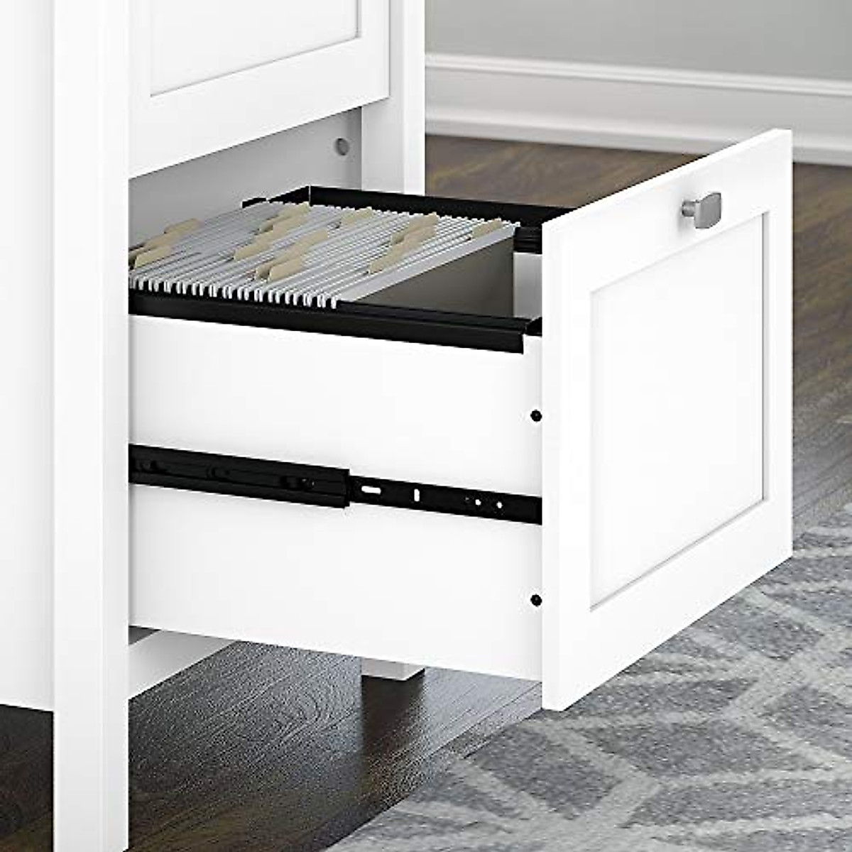 Bush Furniture Broadview File Cabinet, 23W, Pure White