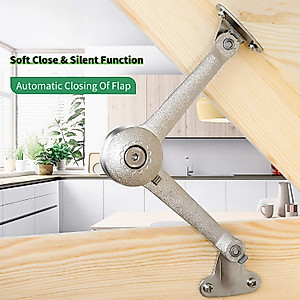 RUYUFE Lid Support Hinge Lid Stay with Soft Close Toy Box Hinge Support Drop Lids of Cabinets Kitchen Support 40lb/2pcs