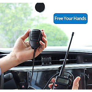 BAOFENG Original UV-5R Mic for Ham Radio Shoulder Speaker Mic Compatible BF-F8HP UV-5R UV-5R Plus GT-3 BF-888s Radio with Microphone Hanger (Speaker Mic+Hanger)