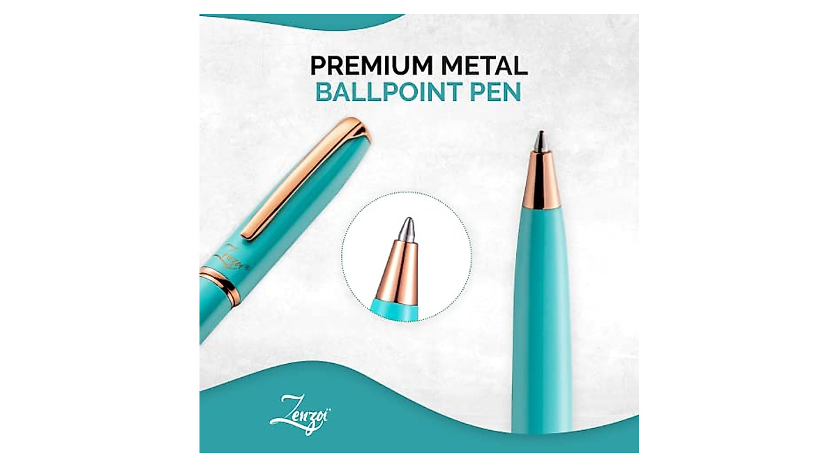 ZenZoi Luxury Turquoise Ballpoint Pen – Elegant Gift & Executive Accessory