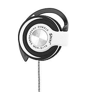 WskLinft 3.5MM Earphones, Head-Mounted Ear-Mounted, Wired-Controlled Subwoofer with Microphone, Computer Desktop, Universal Running Sports Ear-Hook Earphone Black