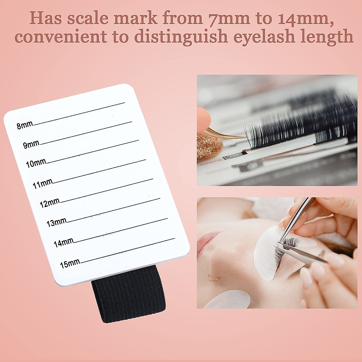 Maitys 6 Pieces Eyelash Extension Hand Plate Lash Holder Eyelash Extension Pallet Stand Holder Tray Tools with Adjustable Wrist Strap Strip for Makeup Lash(Simple Style)