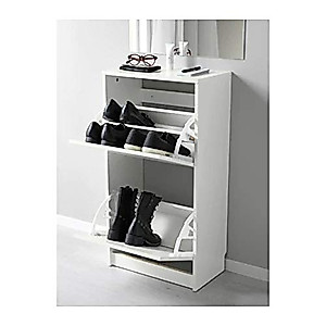 BISSA Shoe cabinet with 2 compartments, white
